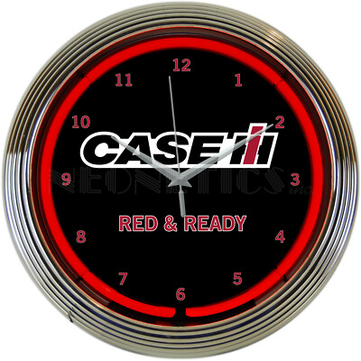 Case IH Neon clock Farm Tractor sign International Harvester Dads Barn ...