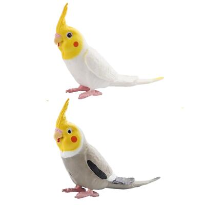 Cockatiel Bird Figurines Bird Animal Sculpture Simulation Parrot ...