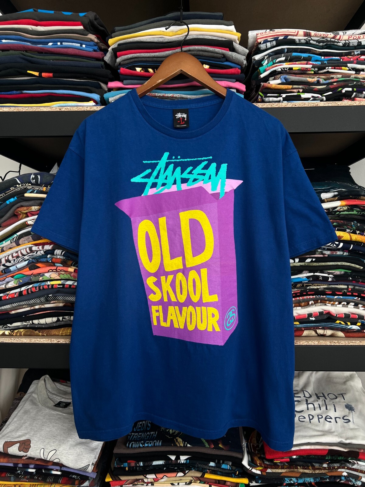 Vintage 2000s Stussy Old Skool Flavour T-shirt - Gem