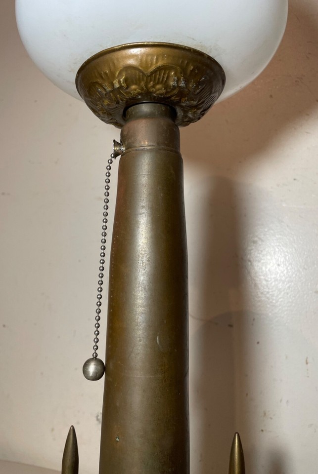 Large vintage handmade military trench art bullet shell brass wood ...