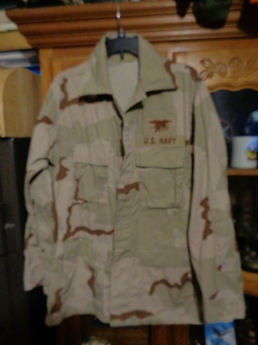 SEAL TACTICAL TAN TRI COLOR DESERT STORM Shirt Coat SMALL REGULAR TEAM ...