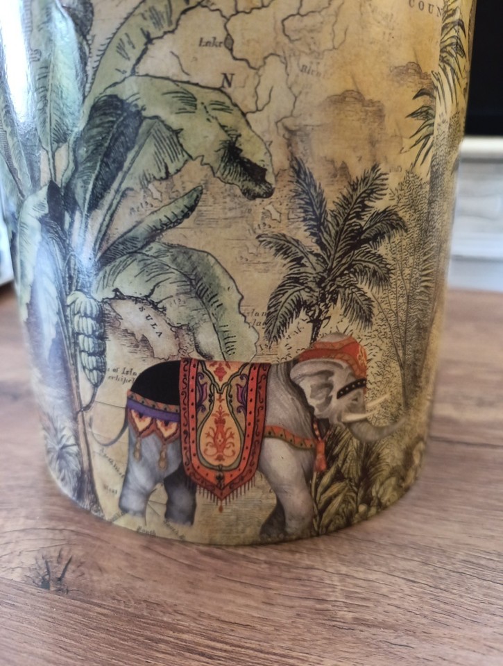 Vintage Style India Elephants And Monkeys Background Container Box ...