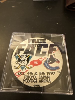 Ducks Vs Canucks Face To Face Tokyo Japan 1997 Hockey Puck | eBay