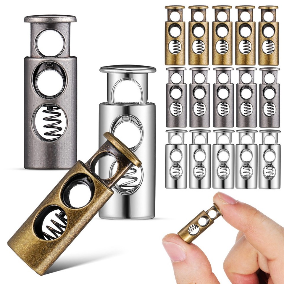 18 Pcs Metal Double Hole Spring Elastic Adjustment Buckle for Belt ...