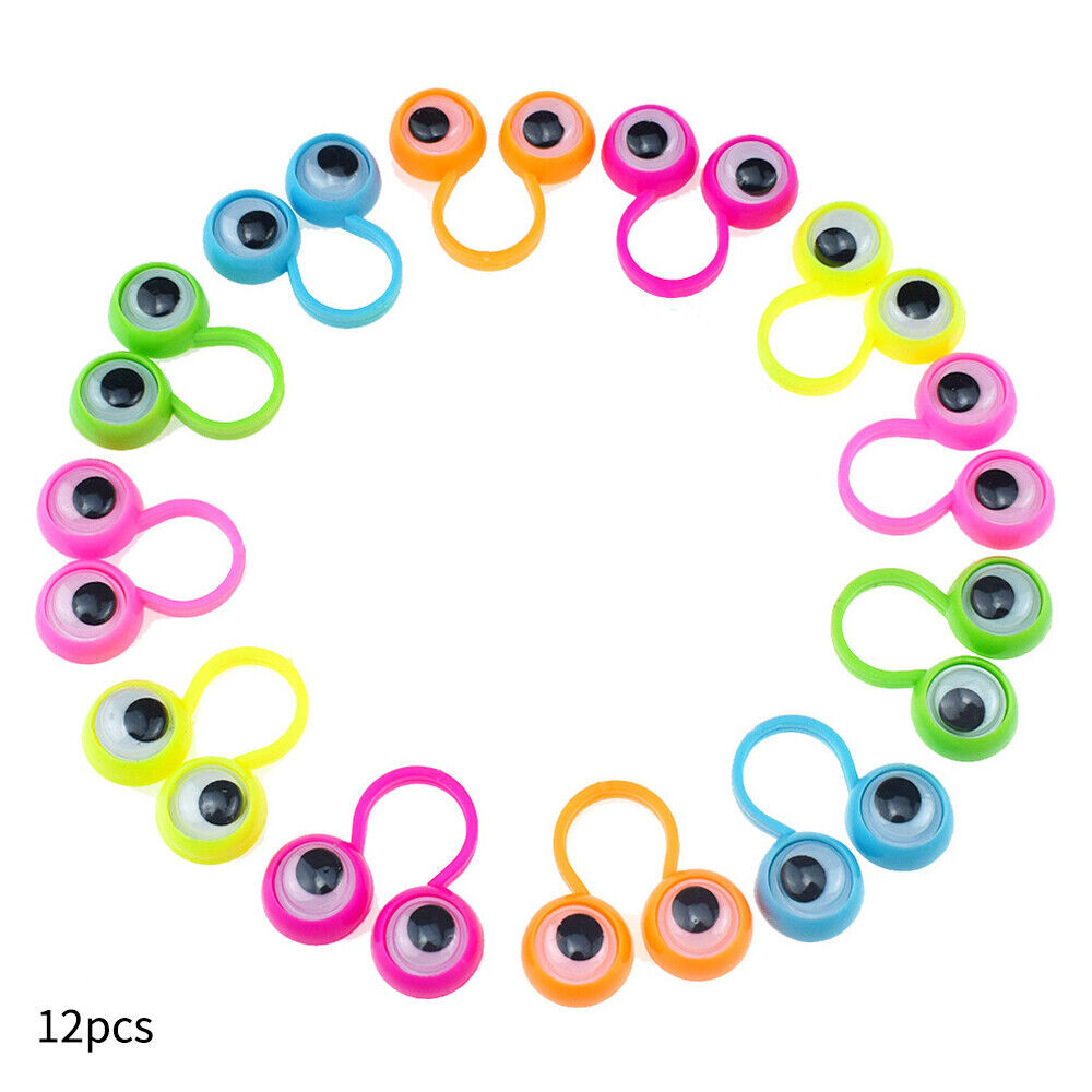 12Pcs Eye Finger Puppets Googly Eyes Rings Eyeball Ring Kit Kid Party ...