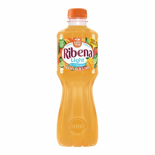 24 x Ribena Mango & Lime Light Soft Drink Still Fizzy Pop 500ml FREE ...
