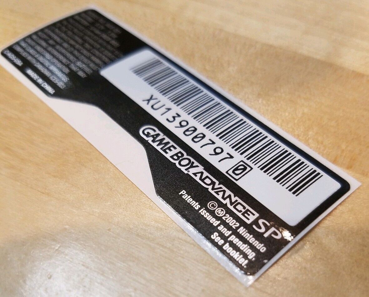 1 Nintendo GAME BOY ADVANCE SP *** AGS-001 *** Replacement Sticker ...