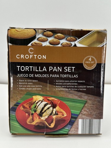 Crofton Perfect Bake &Serve Tortillas 4 Pc Non-Stick Tortilla Pan Set ...