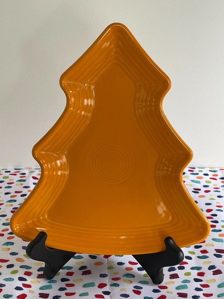 Fiestaware Butterscotch Tree Plate Fiesta Christmas Holiday Serving ...