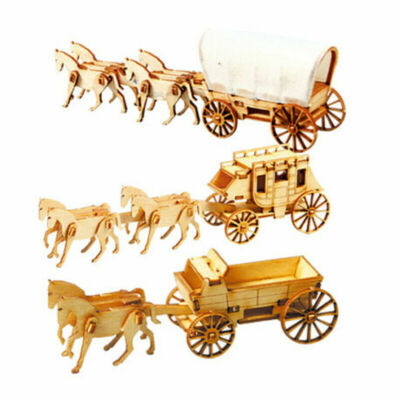 YoungModeler Western Wagon Set Wooden Model Kit | eBay UK