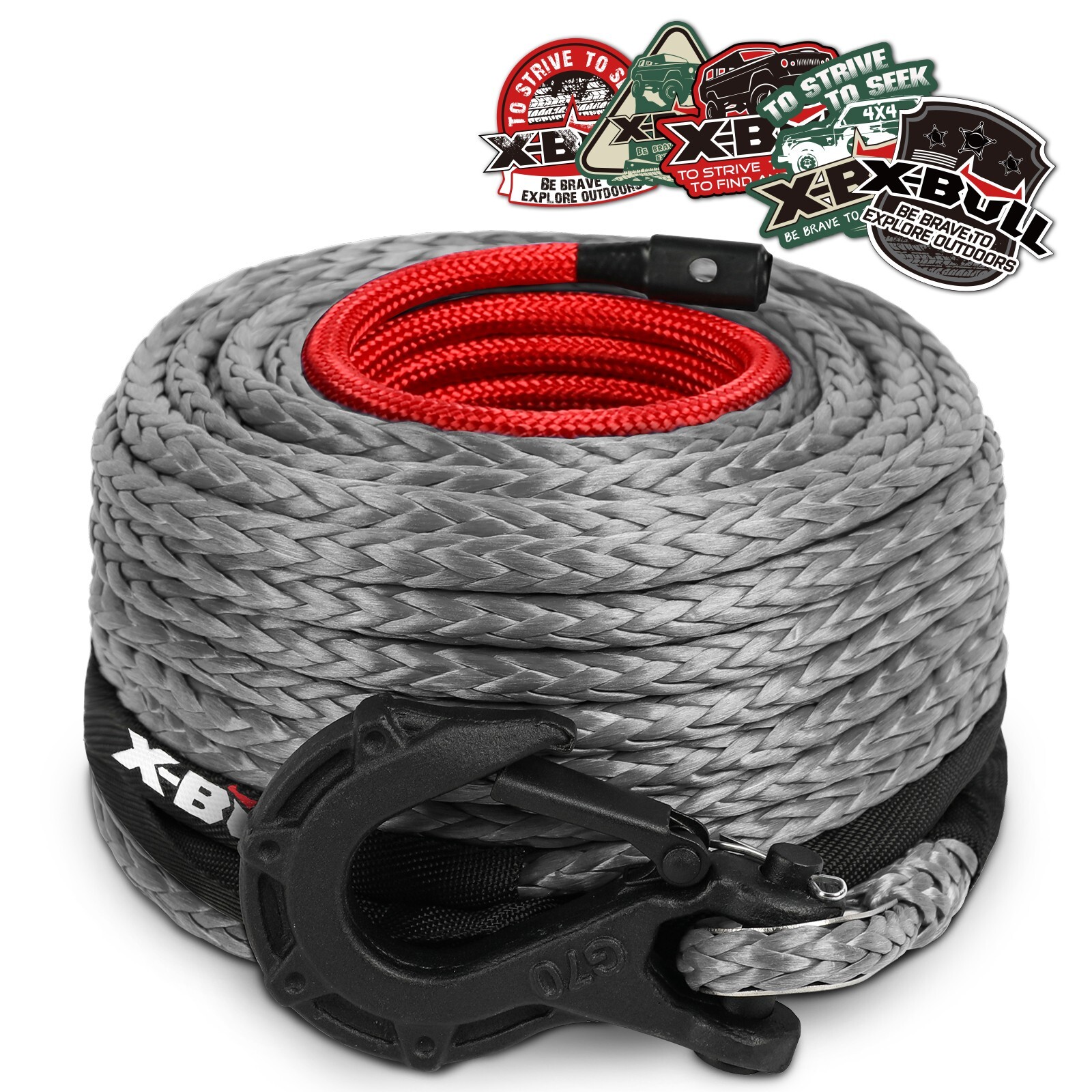 X-BULL 32000LBS 3/8" x 85ft Winch Rope Synthetic Winch Line Cable Truck ...