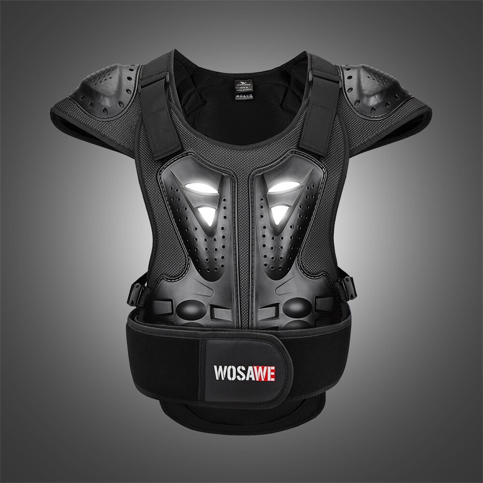 WOSAWE Motorcycle Armor Jacket Chest Protector Off Road Elbow Knee Pads ...