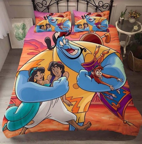 I'm Big Fan Of Aladdin Animated Movie Genie Aladdin 3D Quilt Bedding ...