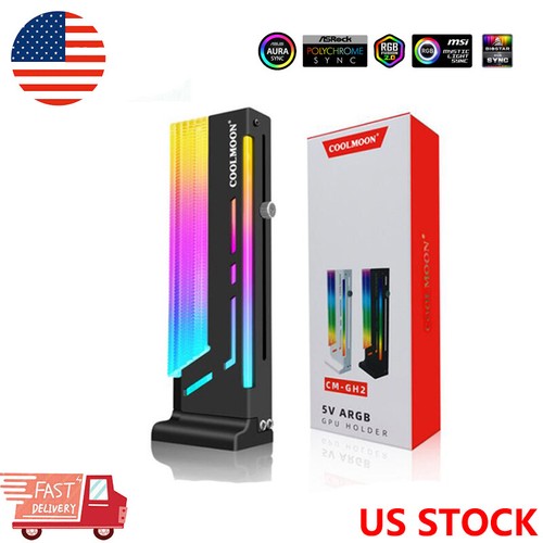 5V 3Pin ARGB VGA Bracket Vertical GPU Support LED Colorful RGB Graphics ...