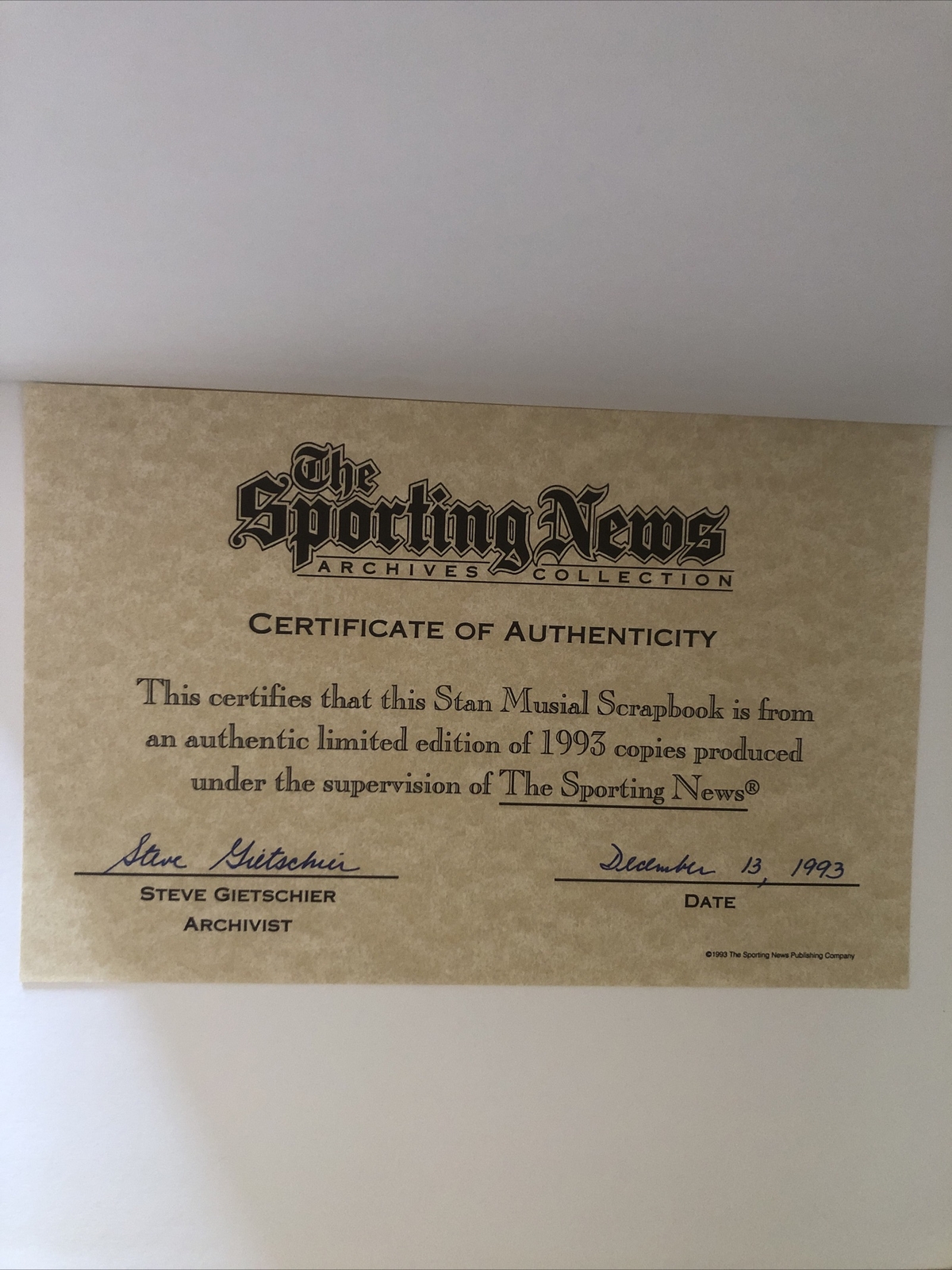 Stan Musial Signed "The Sporting News Stan Musial Scrapbook" Hardcover ...