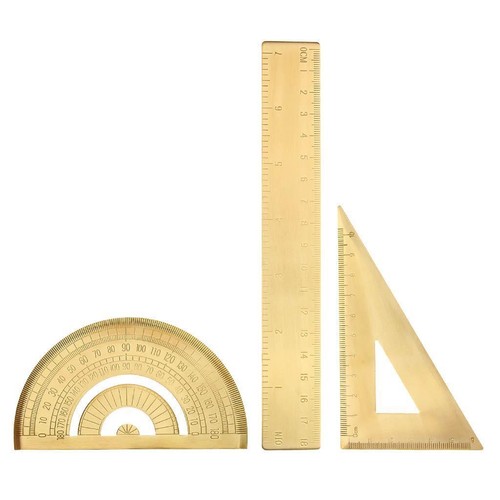 Solid Brass Math School Jeweller Tools Triangle Protractor | eBay Australia