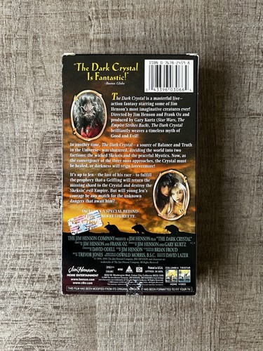 The Dark Crystal VHS 80s Fantasy Jim Henson 1999 Columbia Tristar Home ...