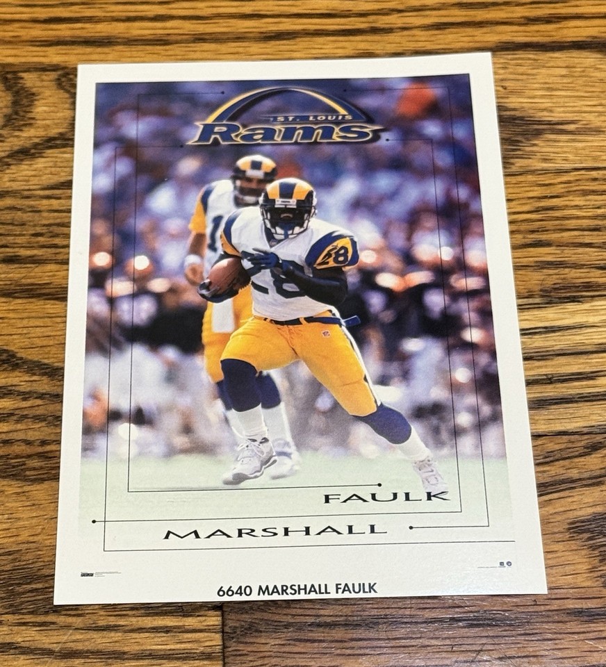 St Louis Rams Marshall Faulk Vintage Costacos NFL 4x6 Mini Promo Sample ...