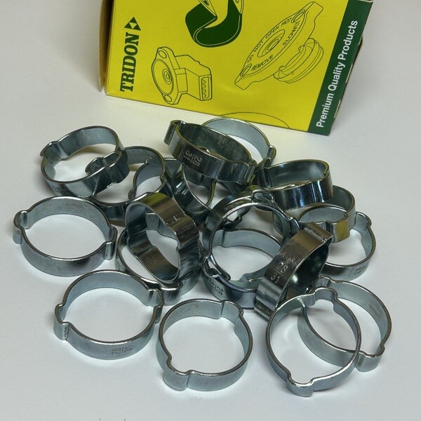 Tridon TEC2528 Double ear clamps x 20 25mm-28mm Zinc plated steel ...