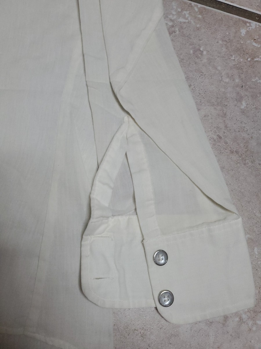 Vintage Career Club 60s Cotton Shirt Large Cream Floral Vintage Career Club 60s Cotton Shirt Large Cream Floral
