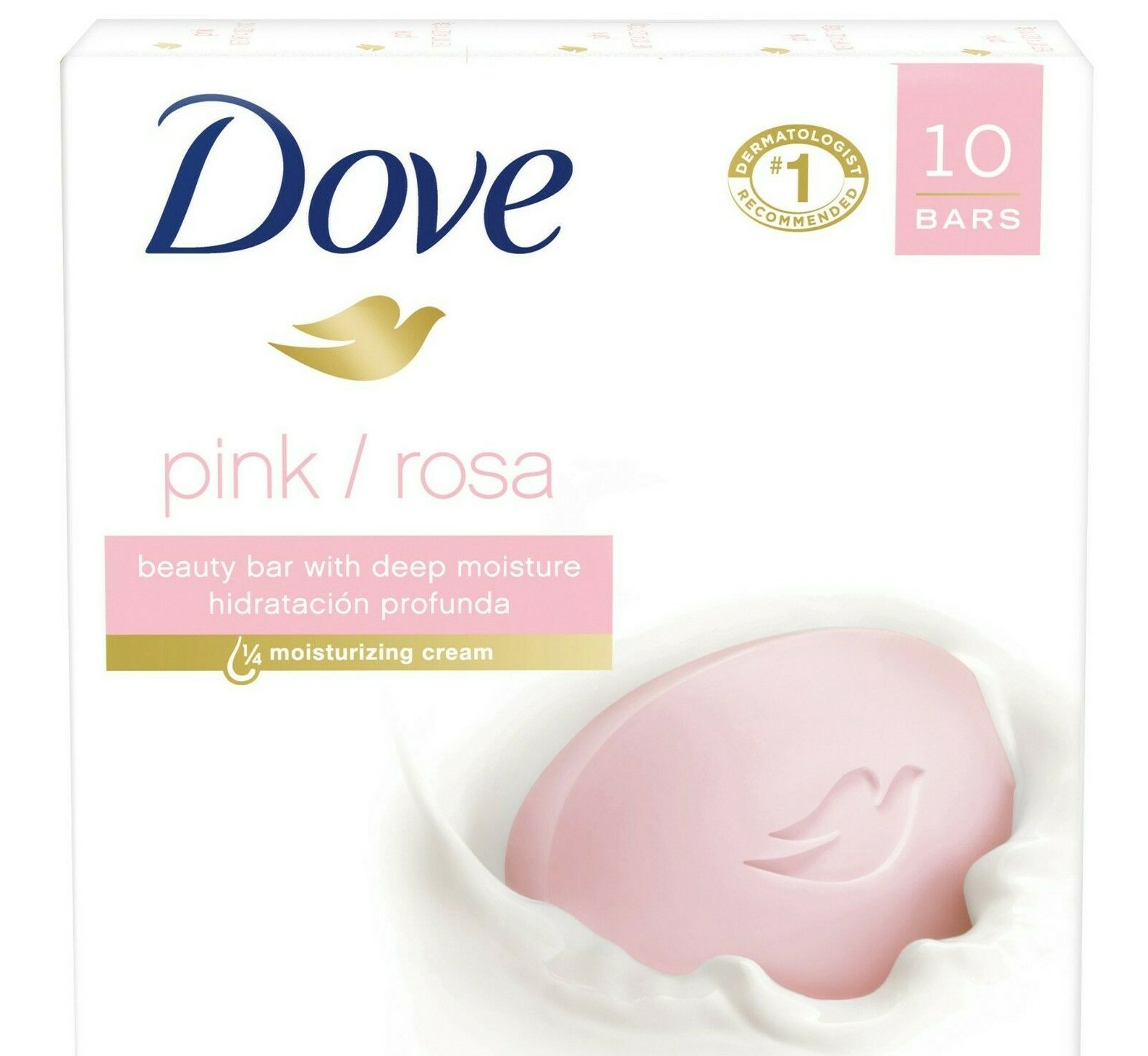 (10 BARS) WOMEN'S 3.75 oz DOVE BAR PINK ROSA SOAP WITH MOISTURIZING ...