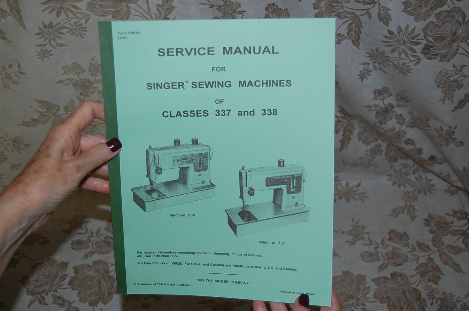 Professional Full Edition Service Manual for Singer 337 and 338 Sewing ...