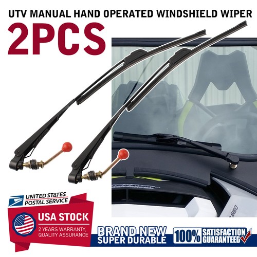 2PCS Universal UTV Manual Hand Operated Windshield Window Wiper Set ...