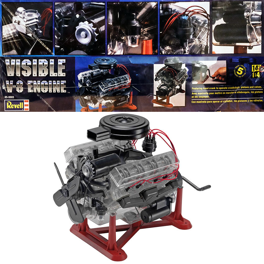 V8 Motor durchsichtig funktioniert 1:4 Model Kit Revell 8883 V-8 ...