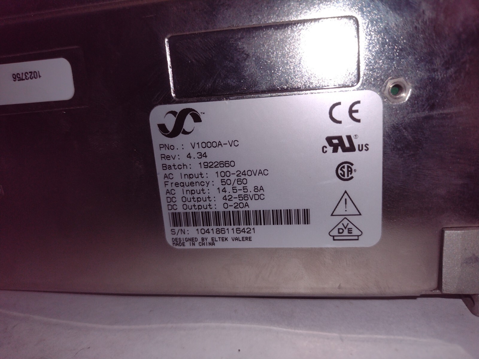 Eltek Valere Rectifier Module V1000A-VC, Rev 4.34 | eBay