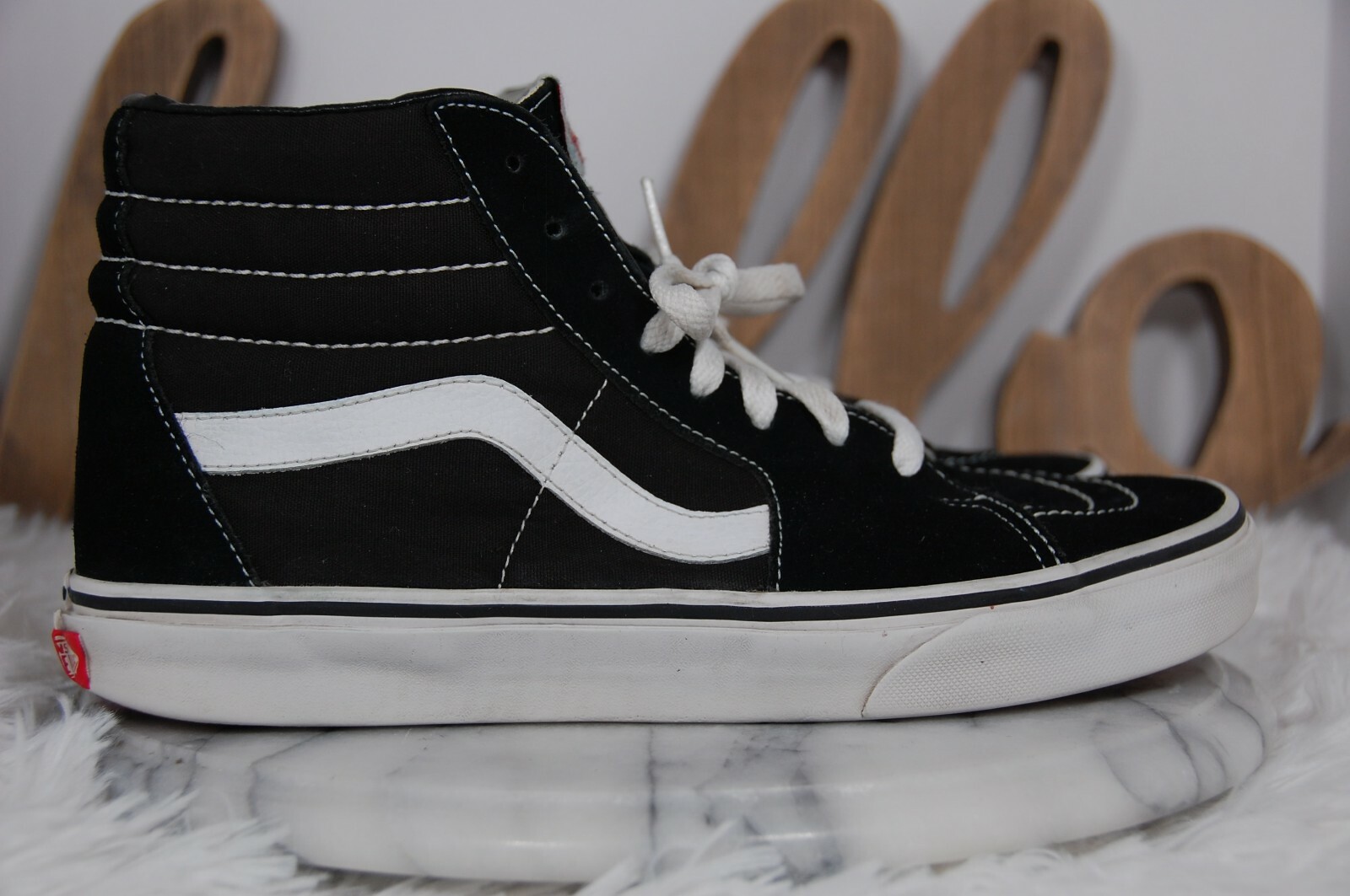 Vans SK8-Hi TC6D Black Suede High Top Lace Up Skateboard Mens Shoes ...