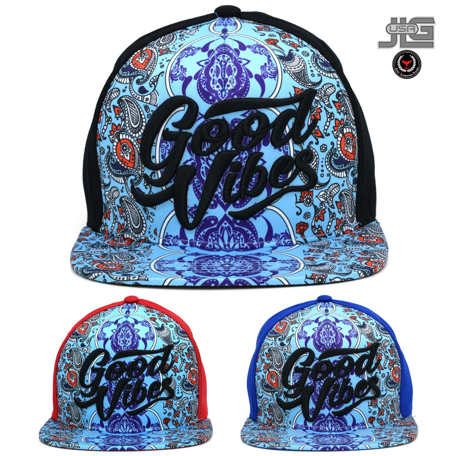 Good Vibes New Leader TL Embroidery Vibes Snapback Hat Adult Adjustble ...