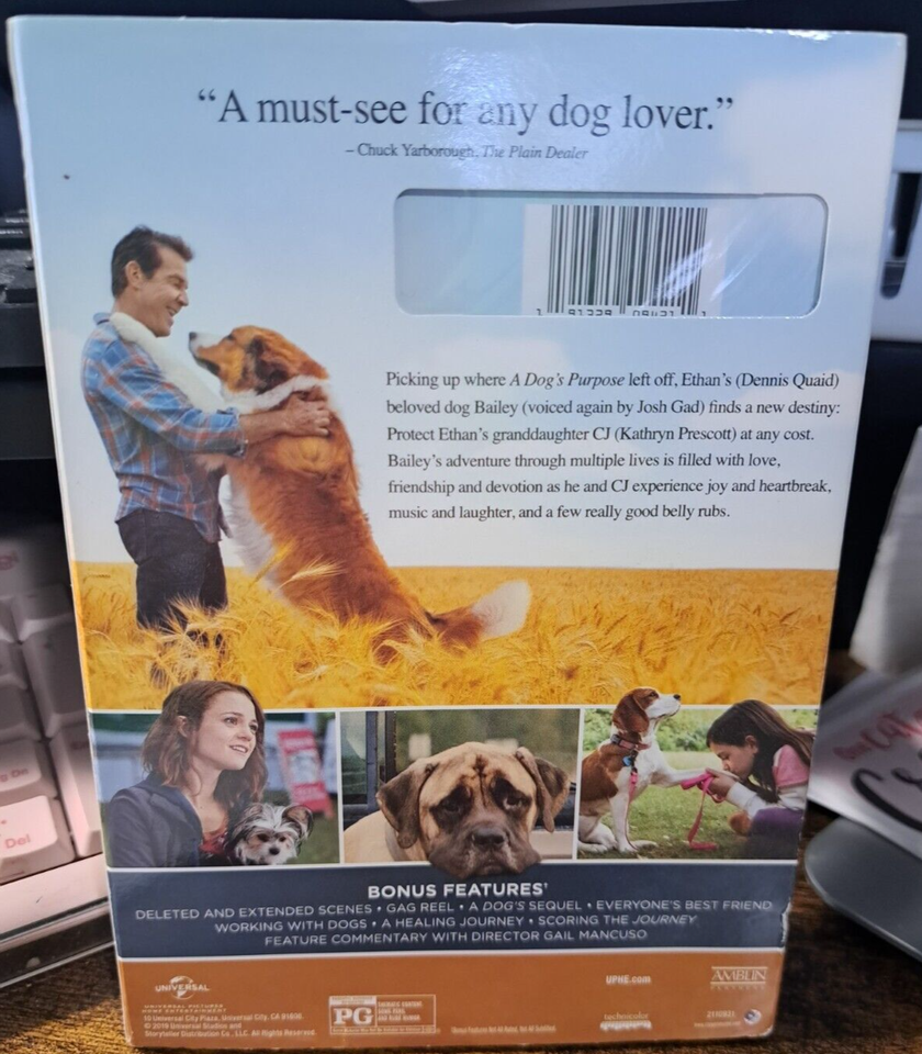 A Dog's Journey DVD Marg Helgenberger, Betty Gilpin, Henry Lau NIP ...