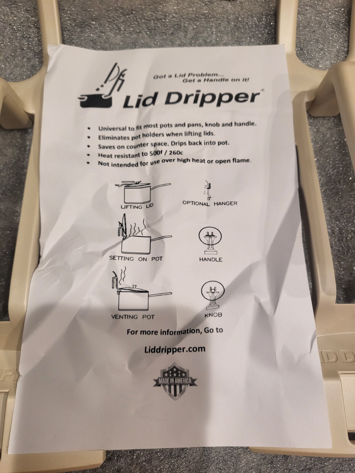 Set of 2 ALMOND Lid Dripper Pot Lid Holders Universal Kitchen Tools ...