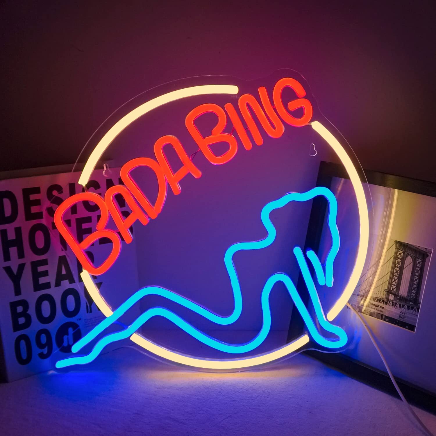 Large Bada Bing Neon Sign Dimmable Bistro Vintage Neon Sign Man Cave ...