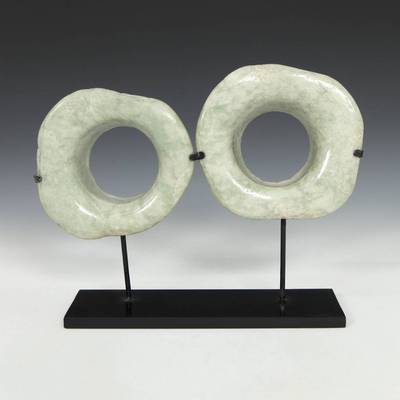 PAIR OF ANTIQUE JADE EAR FLARES RINGS GAUGING MAYAN MAYA MESOAMERICA | eBay