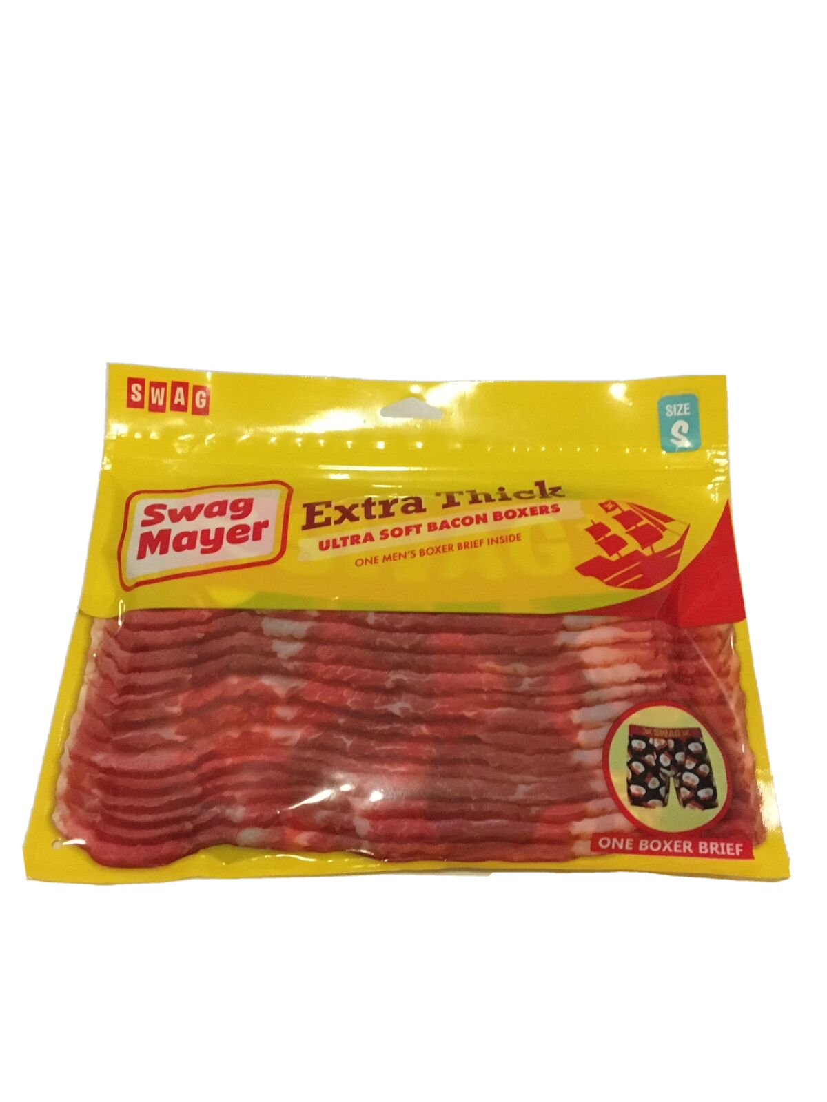 Swag Mayer EXTRA THICK BACON Novelty Boxer Briefs Underwear Men's Size ...