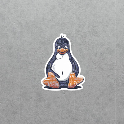 Linux Penguin Shaped Word Cloud Sticker for Tech Enthusiasts #5170 | eBay