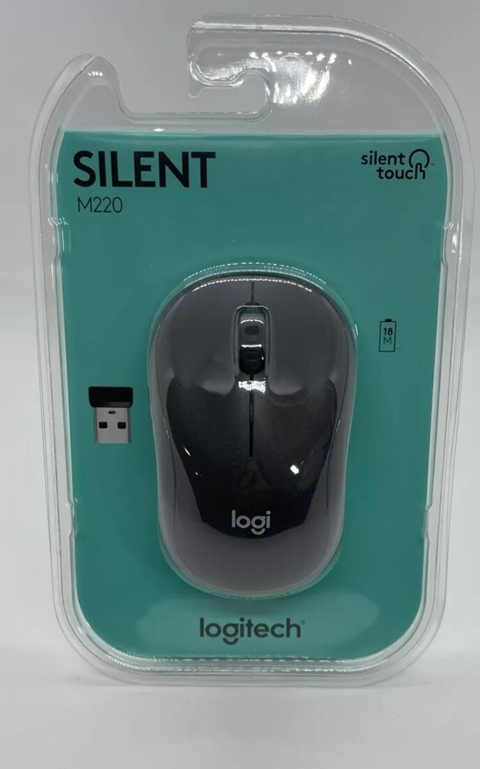 Logitech M220 Silent Mini Wireless Optical Mouse Quiet - USB Nano ...