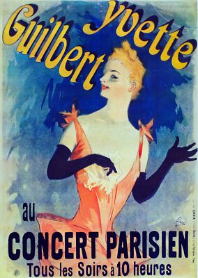 2172 Yvette Guilbert wall Decoration POSTER.Graphics to decorate home ...