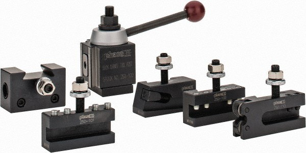 Phase II Tool Post Set 5 Holders Piston AXA 9 to 12" Lathe Swing for ...