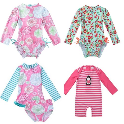 Kids Girls Swimsuit Swimwear Bathers Rash Guard Bathing Swimming ...