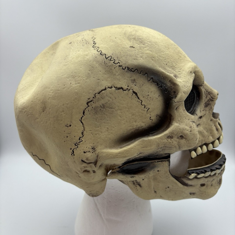 Realistic Skeleton Skull Latex Halloween Mask With Movable Jaw NEW | eBay