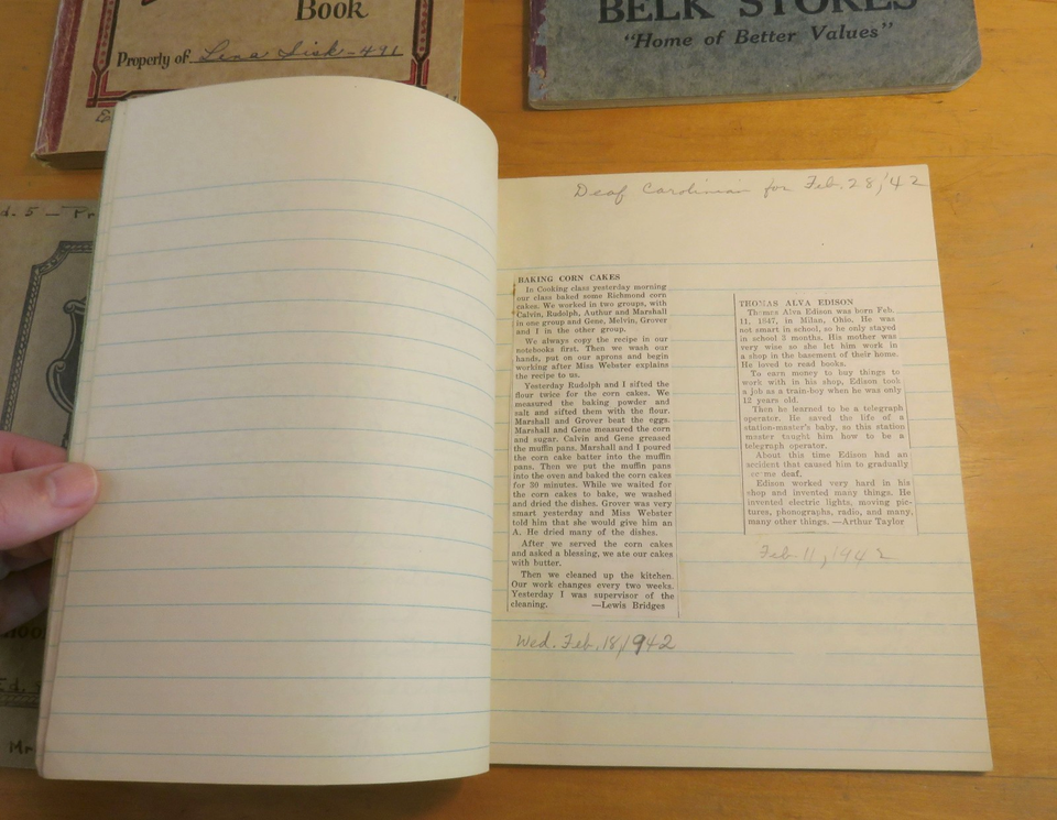 antique composition notebook lot 1920s 40s 200 Page Belk Stores Town ...