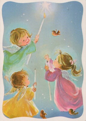 ENGEL WEIHNACHTSFERIEN Feiern & Feste Vintage Postkarte CPSM #PAG926.D ...