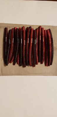 4" Stick Senko Style Red Shad Salty Bulk Plastic Worm QTY 50 NEW | eBay