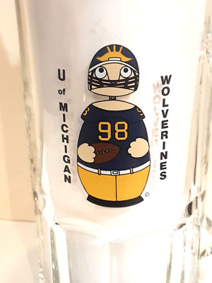 LARGE VINTAGE UNIVERSITY OF MICHIGAN WOLVERINES NCAA FOOTBALL 32OZ ...