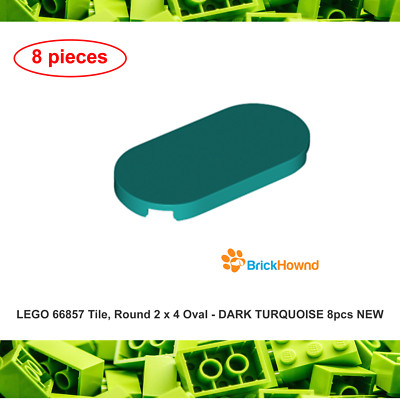 LEGO 66857 Tile, Round 2 x 4 Oval - DARK TURQUOISE 8pcs NEW | eBay ...