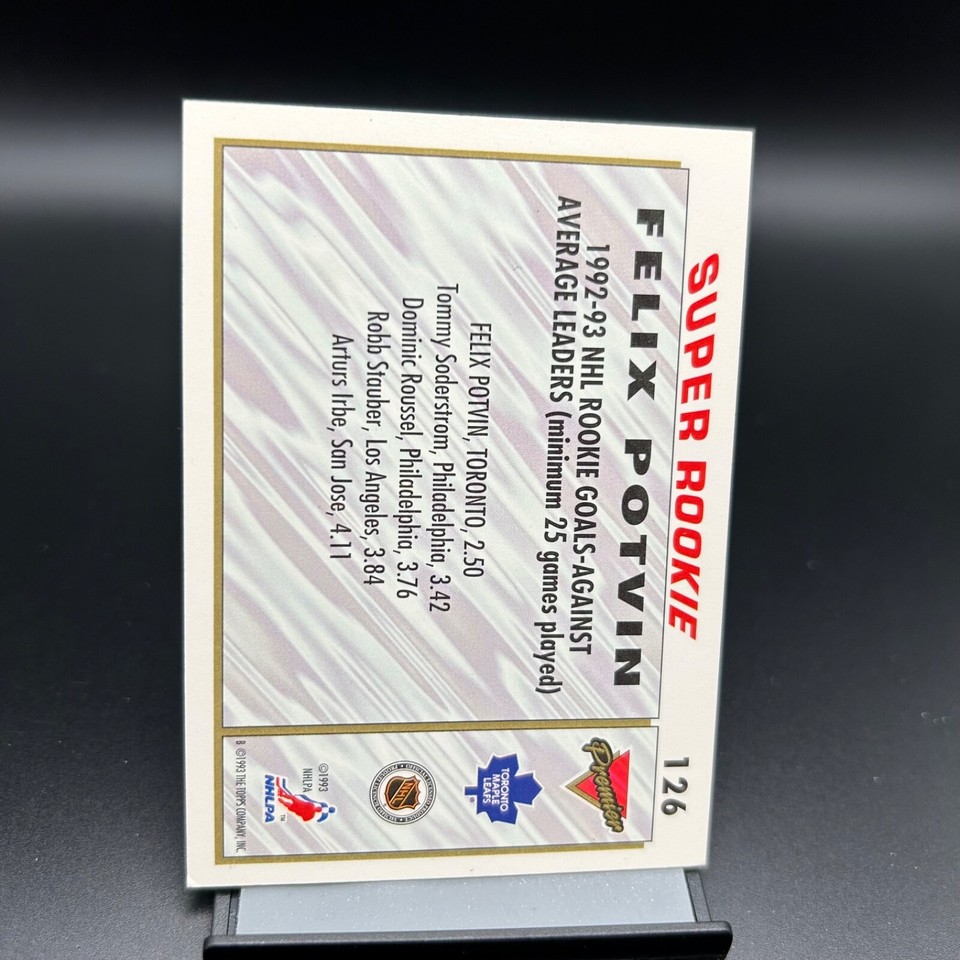 1993-94 Topps Premier #126 Felix Potvin Super Rookie Toronto Maple ...