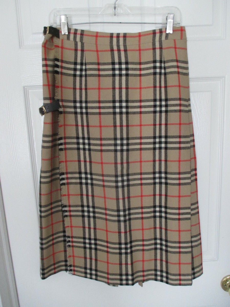 Burberry Plaid Wool Classic Pleated Skirt Size 40 Burberrys Burberry Plaid Wool Classic Pleated Skirt Size 40 Burberrys