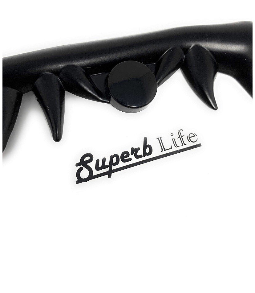 Shark Tooth License Plate Frame (Black Painted Metal) with caps | eBay